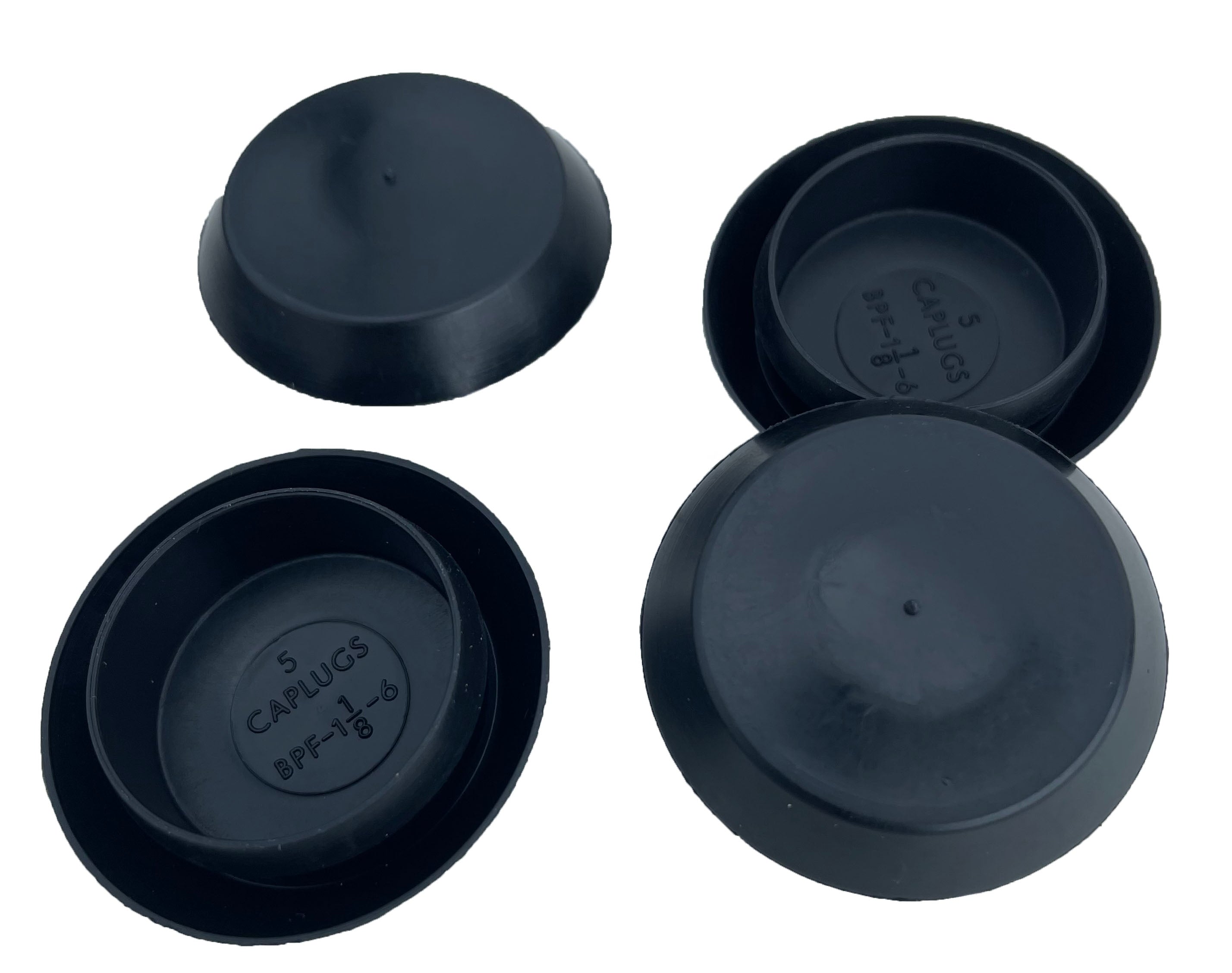 4 Genuine New CAPLUGS Brand Flexible 1-1/8" Black Plastic Hole Plugs B