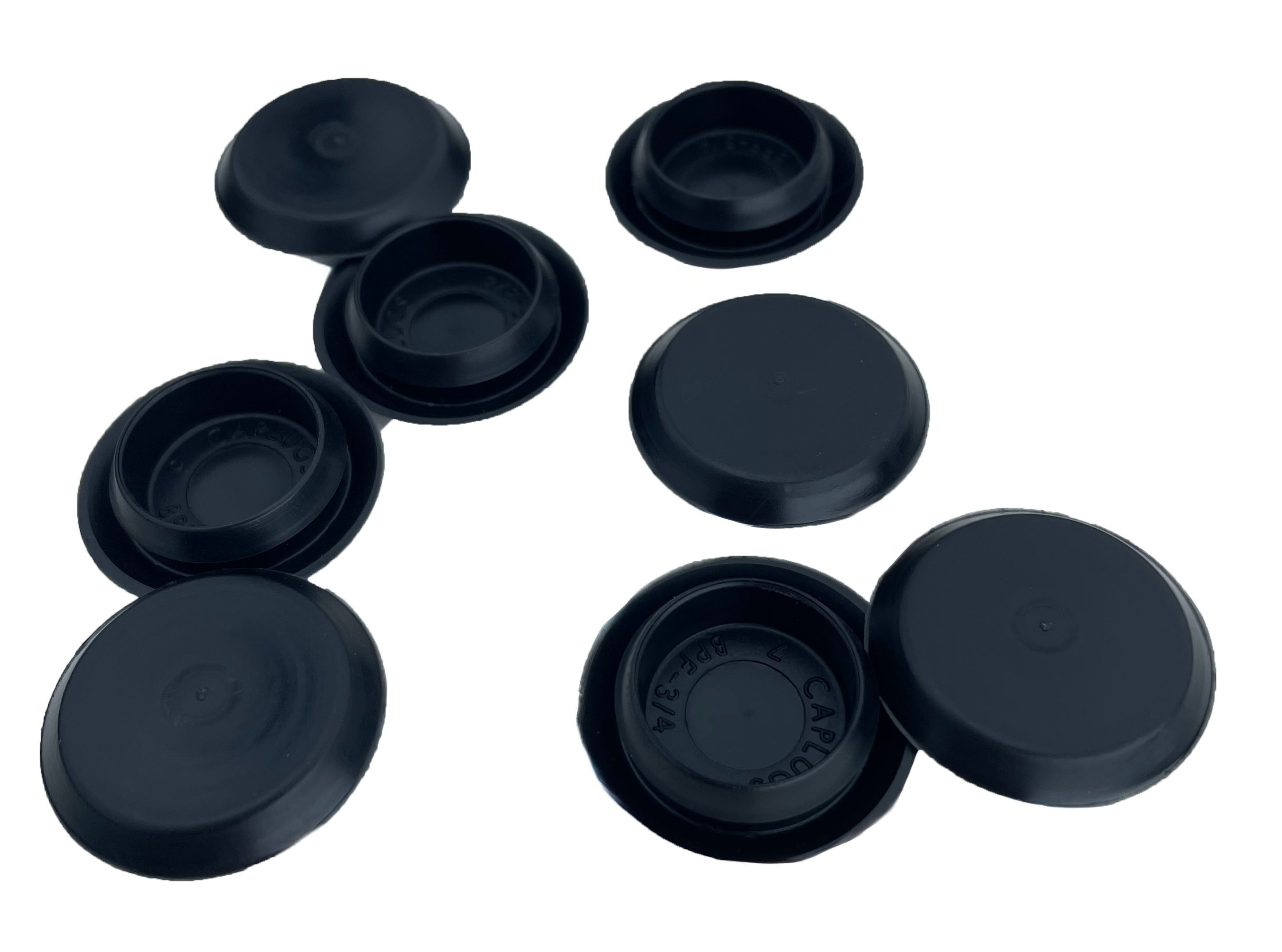 8 Pack Genuine New CAPLUGS Brand Flexible 3/4" Black Plastic Hole Plug