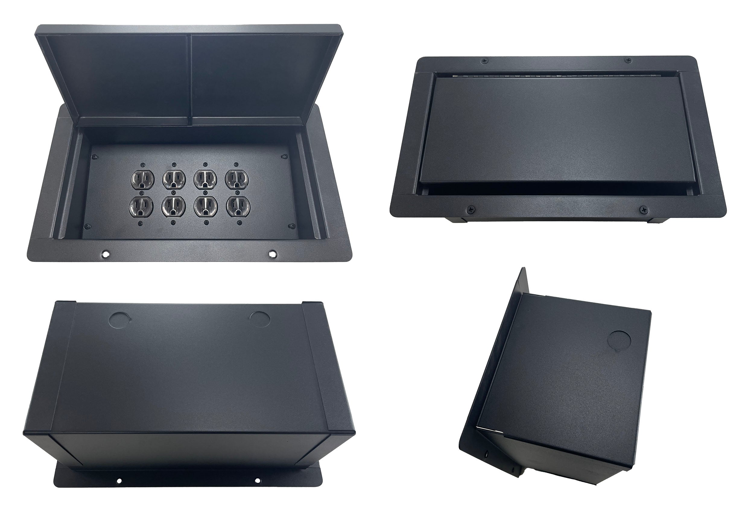 PROCRAFT JUMBO GAP LID RECESSED Stage Pocket/Floor Box w/ 4) AC Duplex