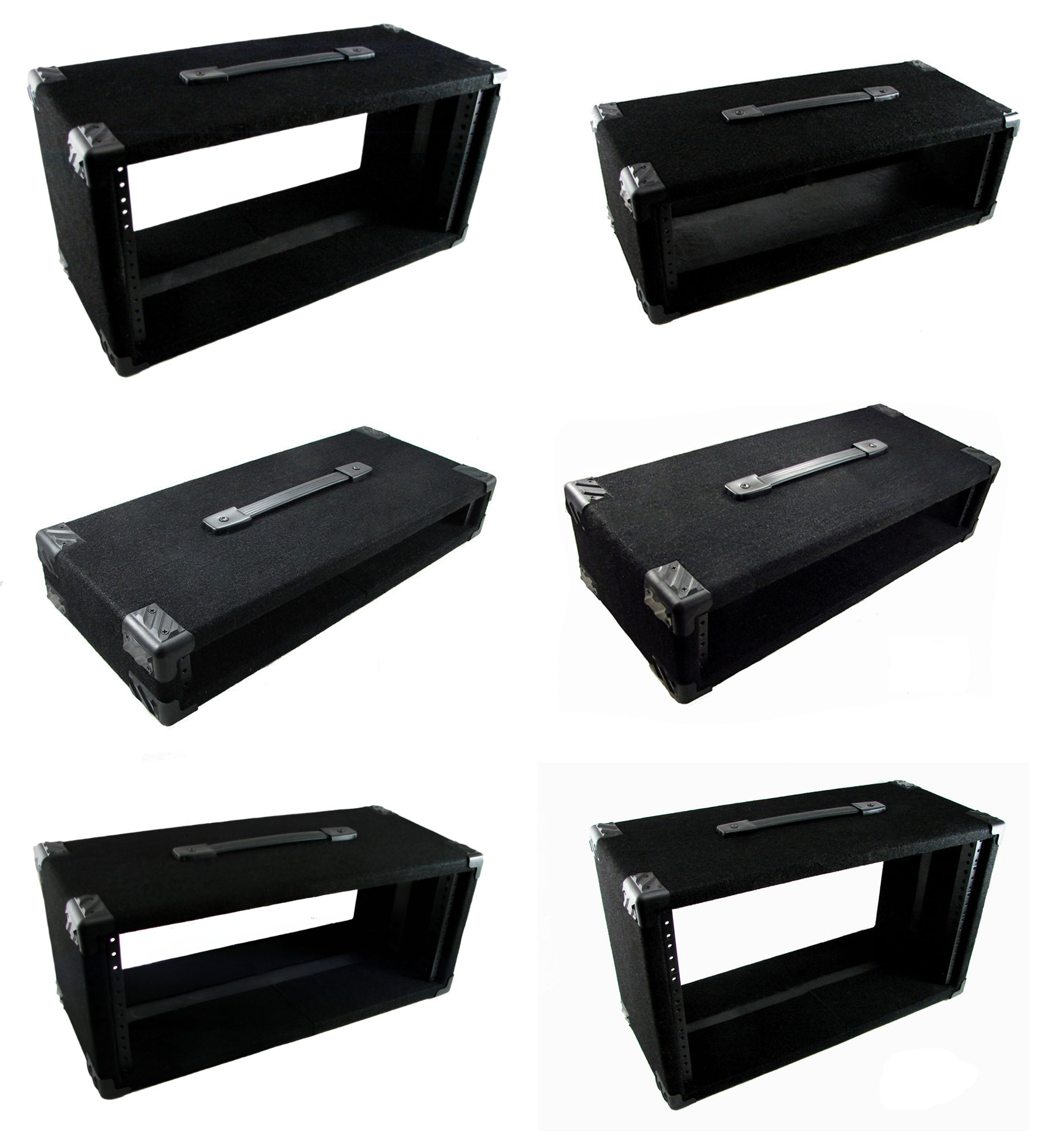 USA Made PROCRAFT 9" Deep Rack Case in Black Carpet Wrap - Top Handle