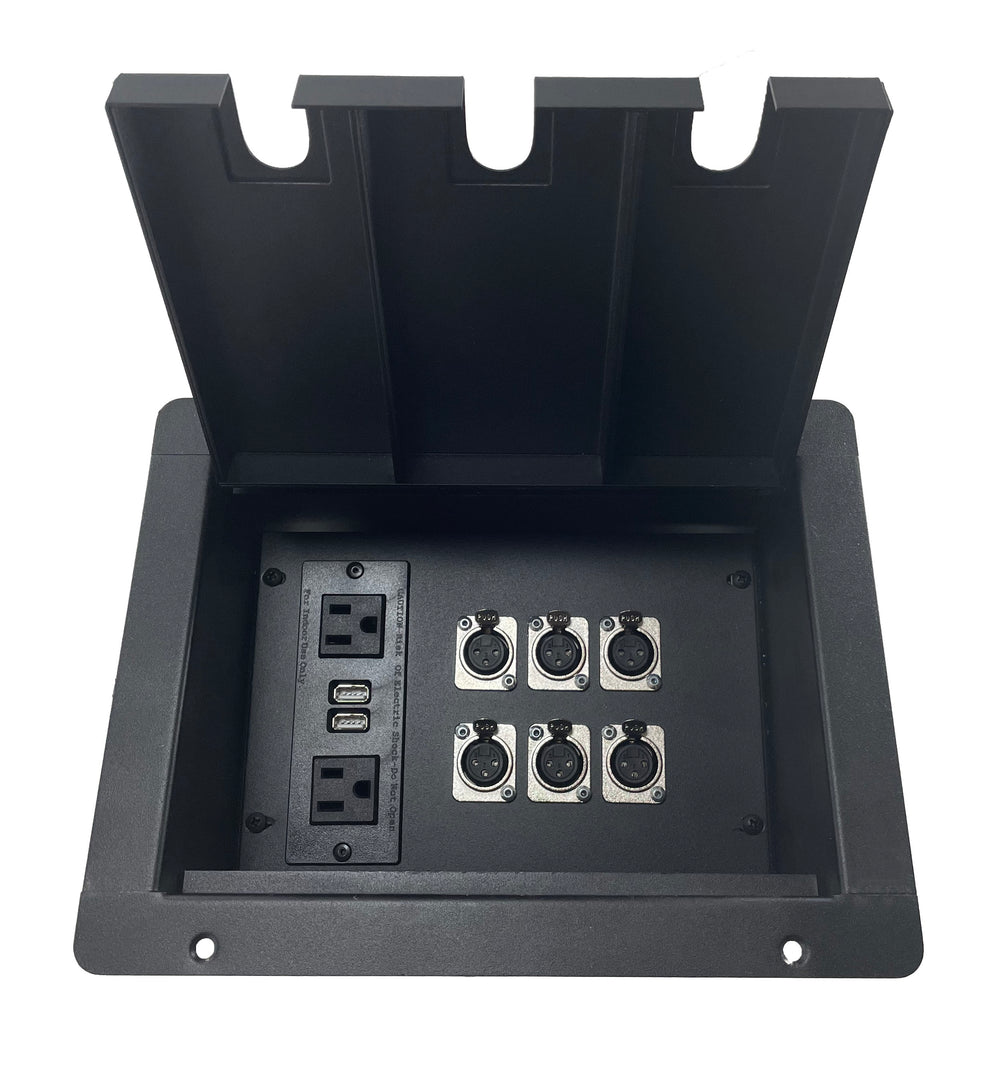 PROCRAFT LARGE 3 HOLE LID FEED-THRU RECESSED Stage Pocket/Floor Box w/