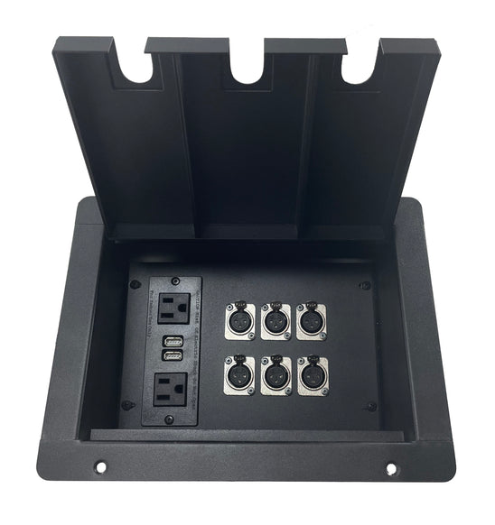 PROCRAFT LARGE 3 HOLE LID FEED-THRU RECESSED Stage Pocket/Floor Box w/