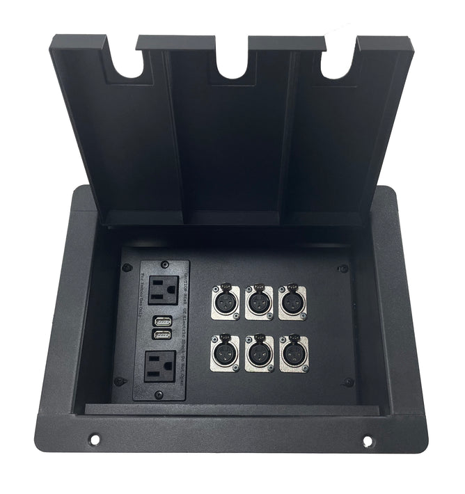 PROCRAFT LARGE 3 HOLE LID FEED-THRU RECESSED Stage Pocket/Floor Box w/