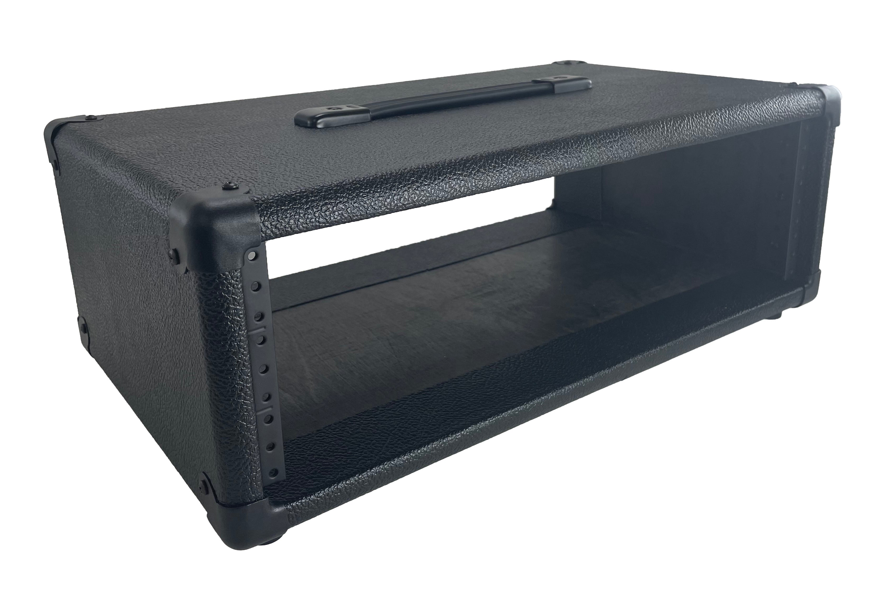 PROCRAFT 3U 12" Deep Rack Case in Black Tolex Wrap - Top Handle Black
