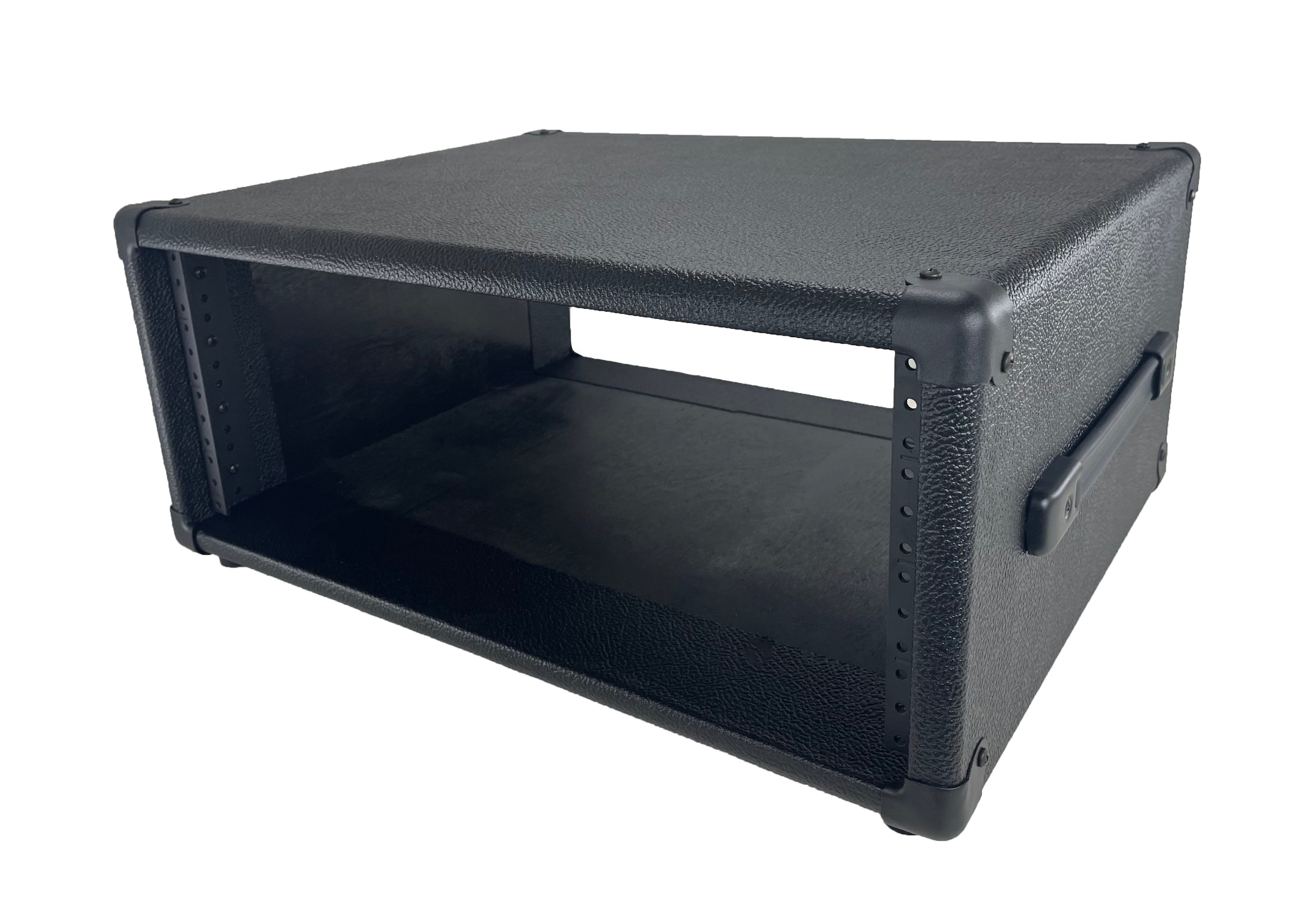 PROCRAFT 4U 16" Deep Rack Case in Black Tolex Wrap - Side Handle Black