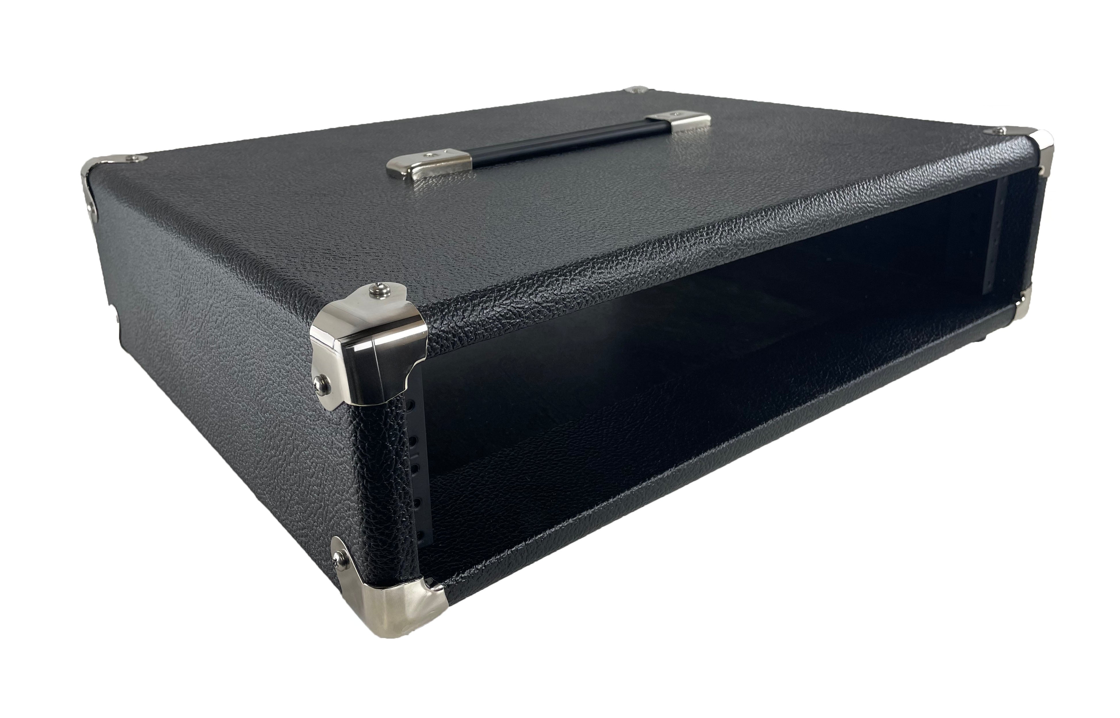 PROCRAFT 2U 16" Deep Rack Case in Black Tolex Wrap - Top Handle w/ Rac