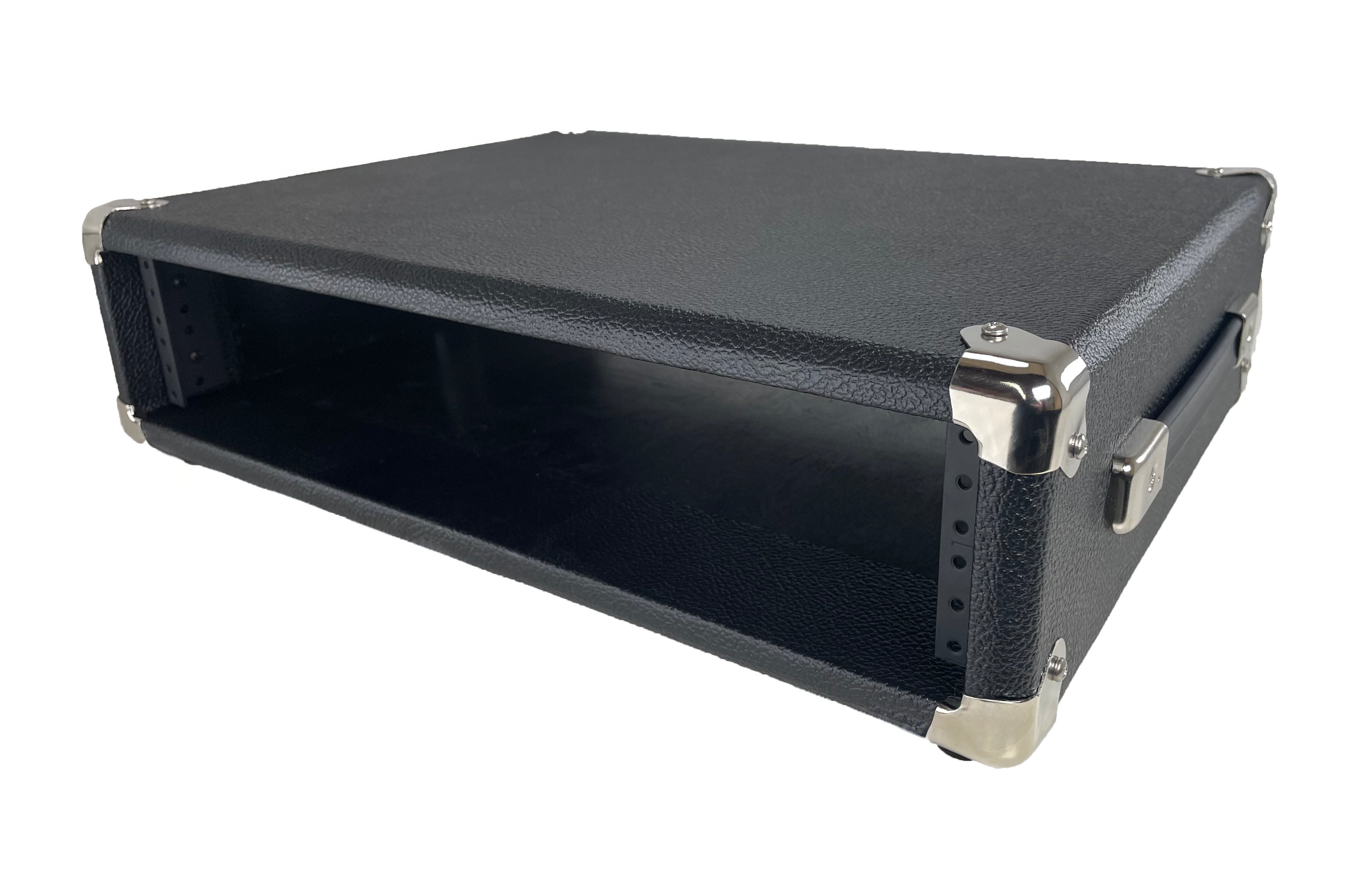PROCRAFT 2U 16" Deep Rack Case in Black Tolex Wrap - Side Handle w/ Ra