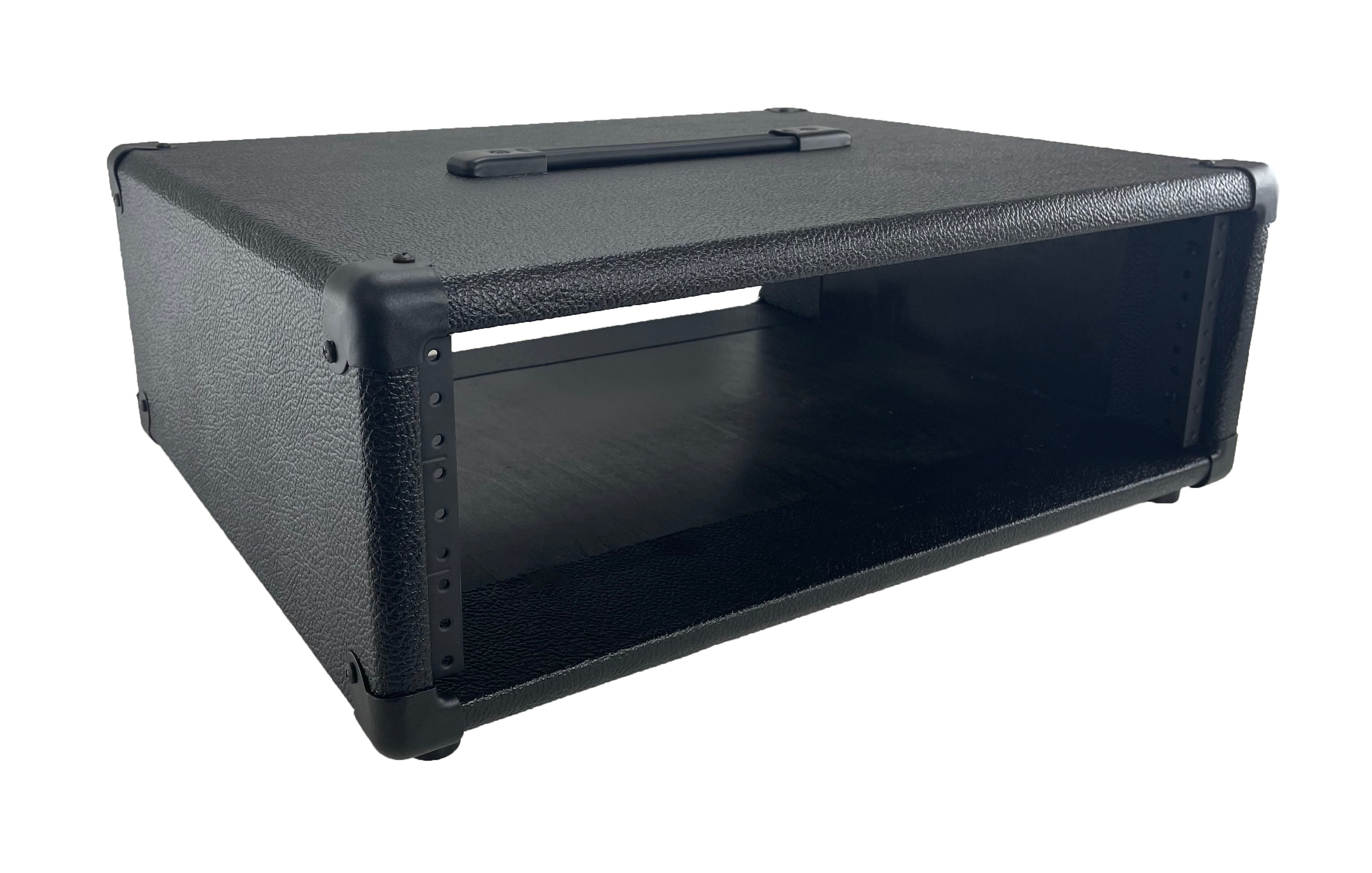 PROCRAFT 3U 16" Deep Rack Case in Black Tolex Wrap - Top Handle Black