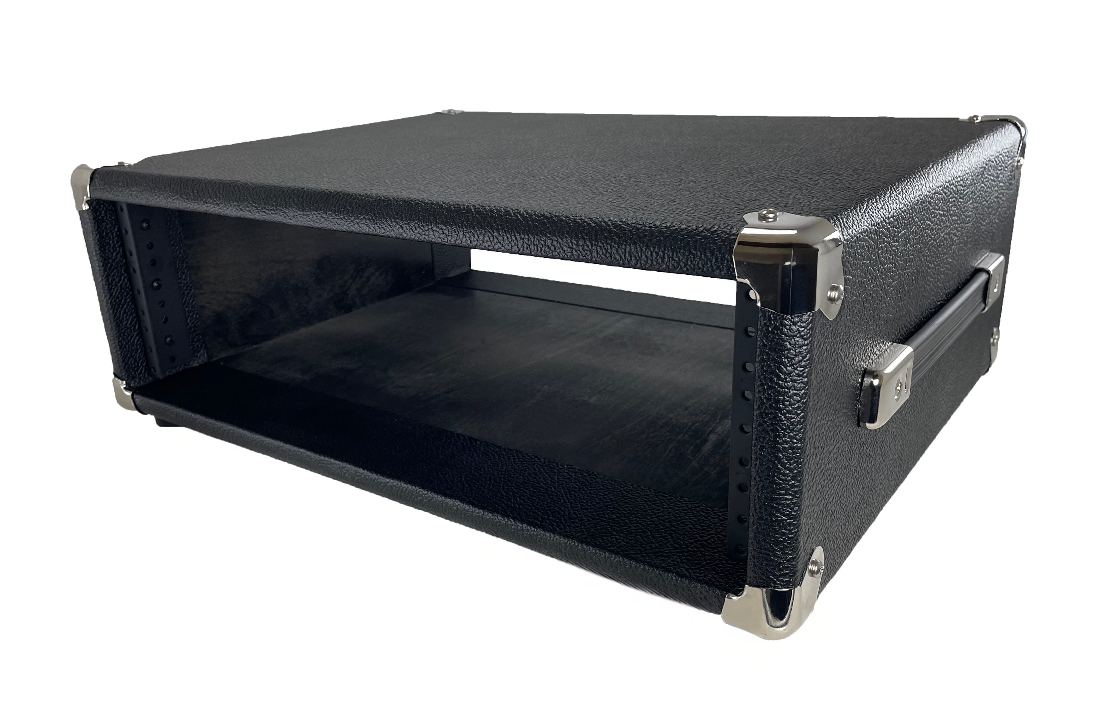PROCRAFT 3U 16" Deep Rack Case in Black Tolex Wrap - Side Handle