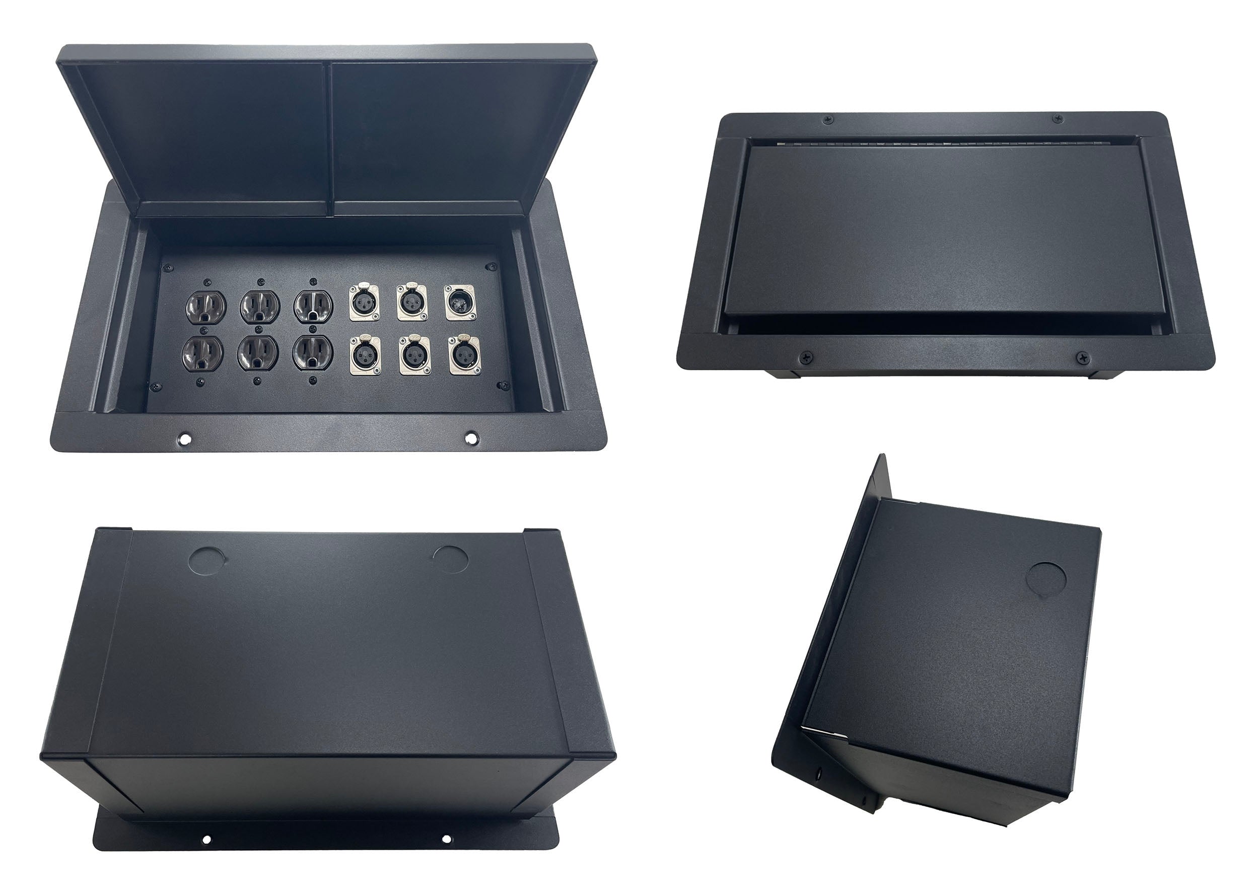 PROCRAFT JUMBO GAP LID RECESSED Stage Pocket/Floor Box w/ 3) AC Duplex