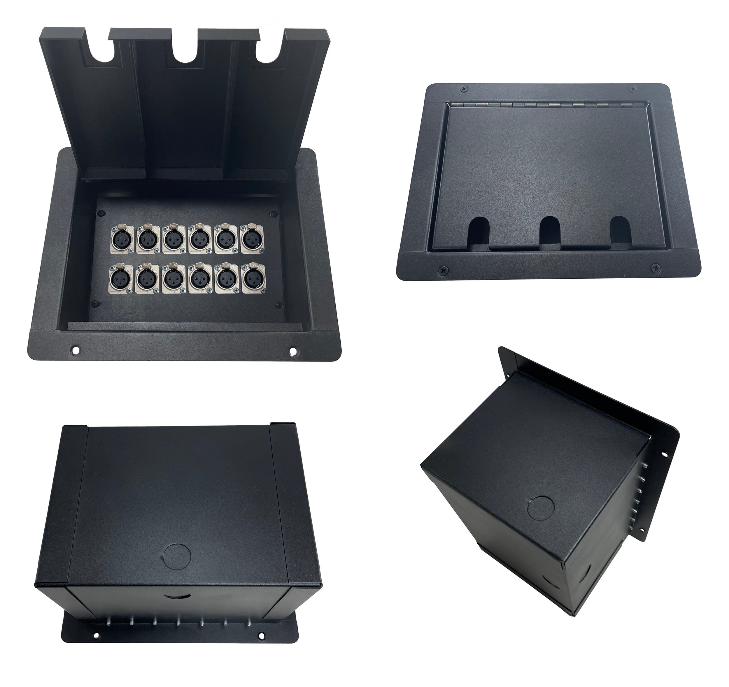 PROCRAFT FPPL-12X-BK - Recessed Stage Pocket / Floor Box 12 CH's - cus