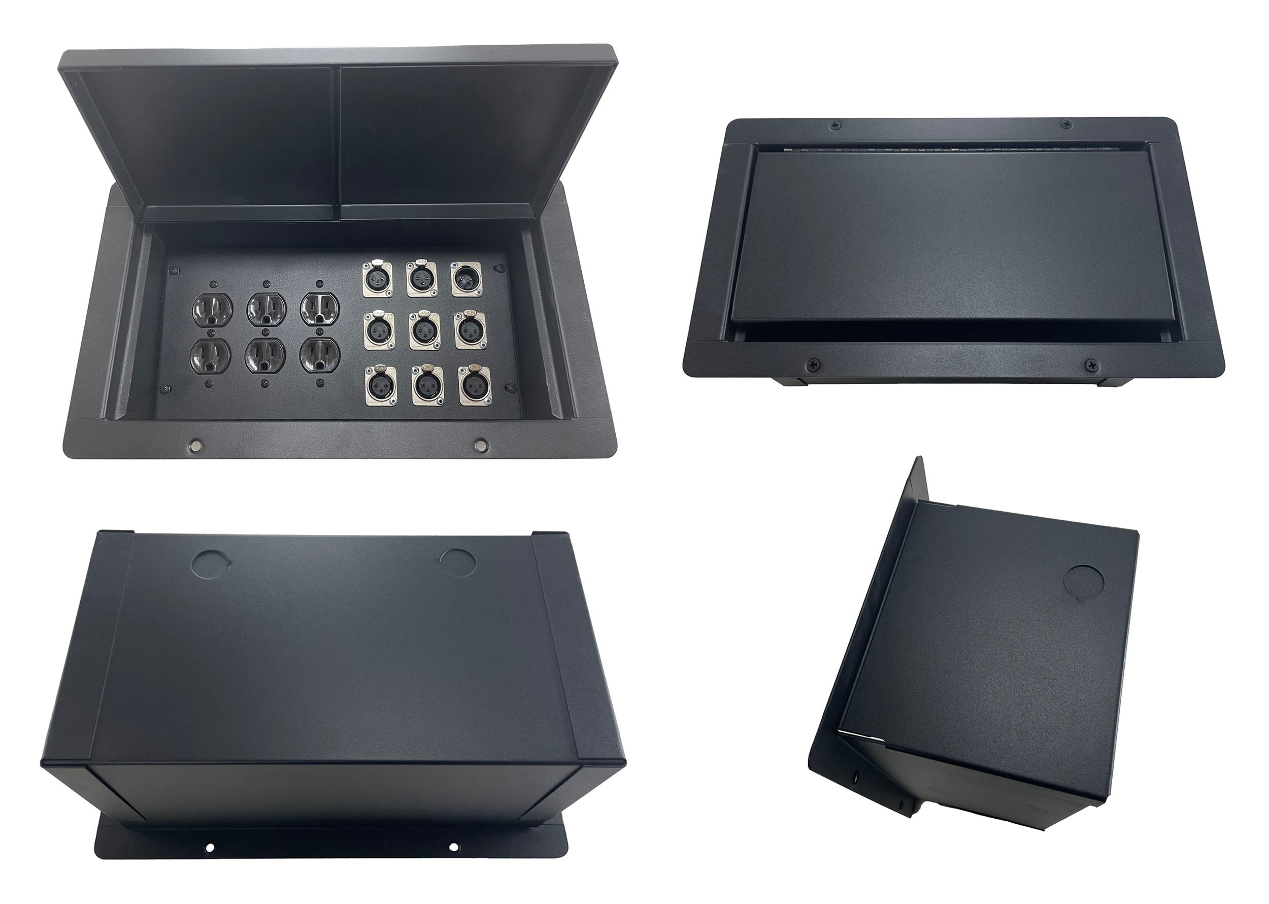 PROCRAFT JUMBO GAP LID RECESSED Stage Pocket/Floor Box w/ 3) AC Duplex