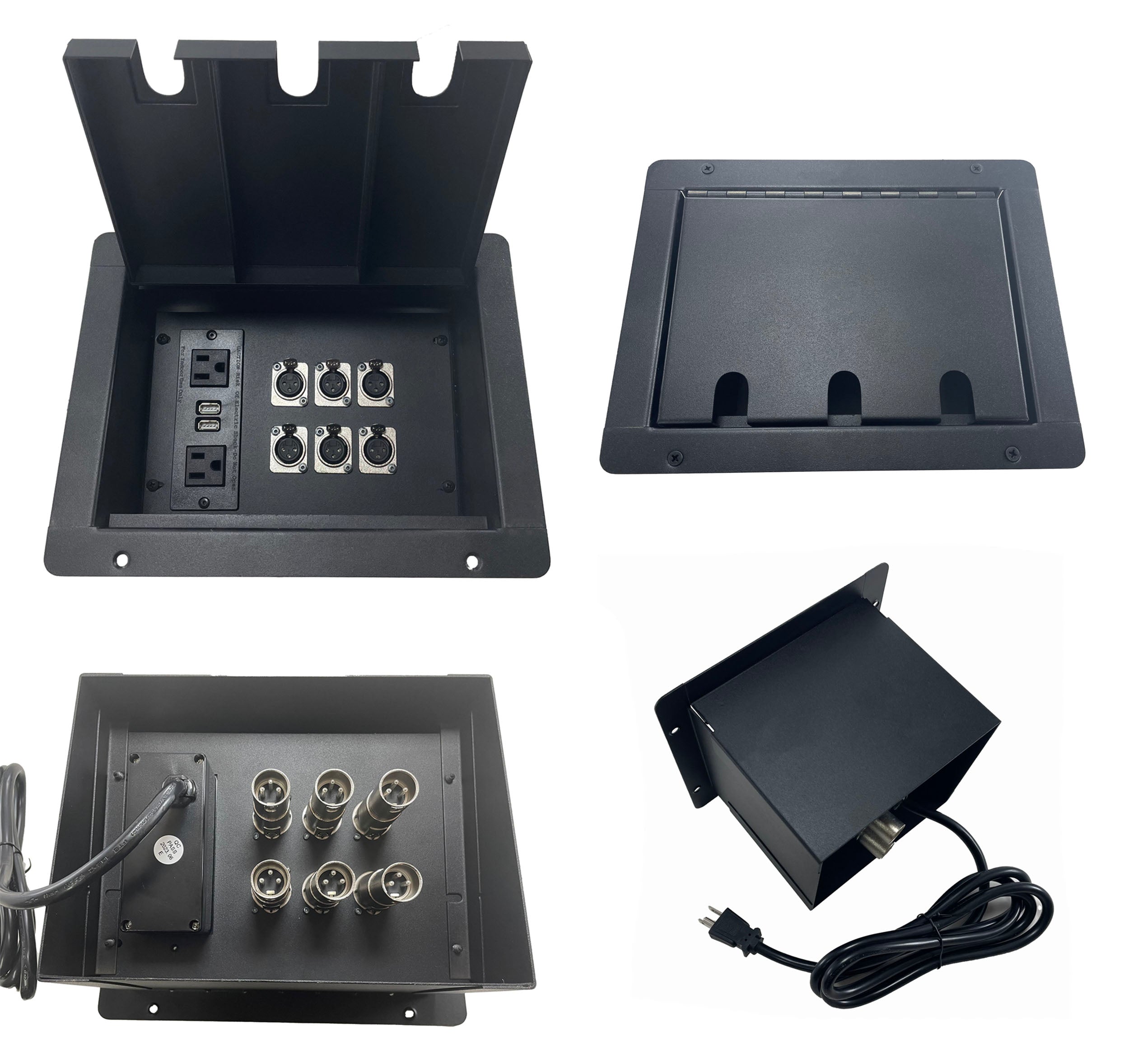 PROCRAFT LARGE 3 HOLE LID FEED-THRU RECESSED Stage Pocket/Floor Box w/