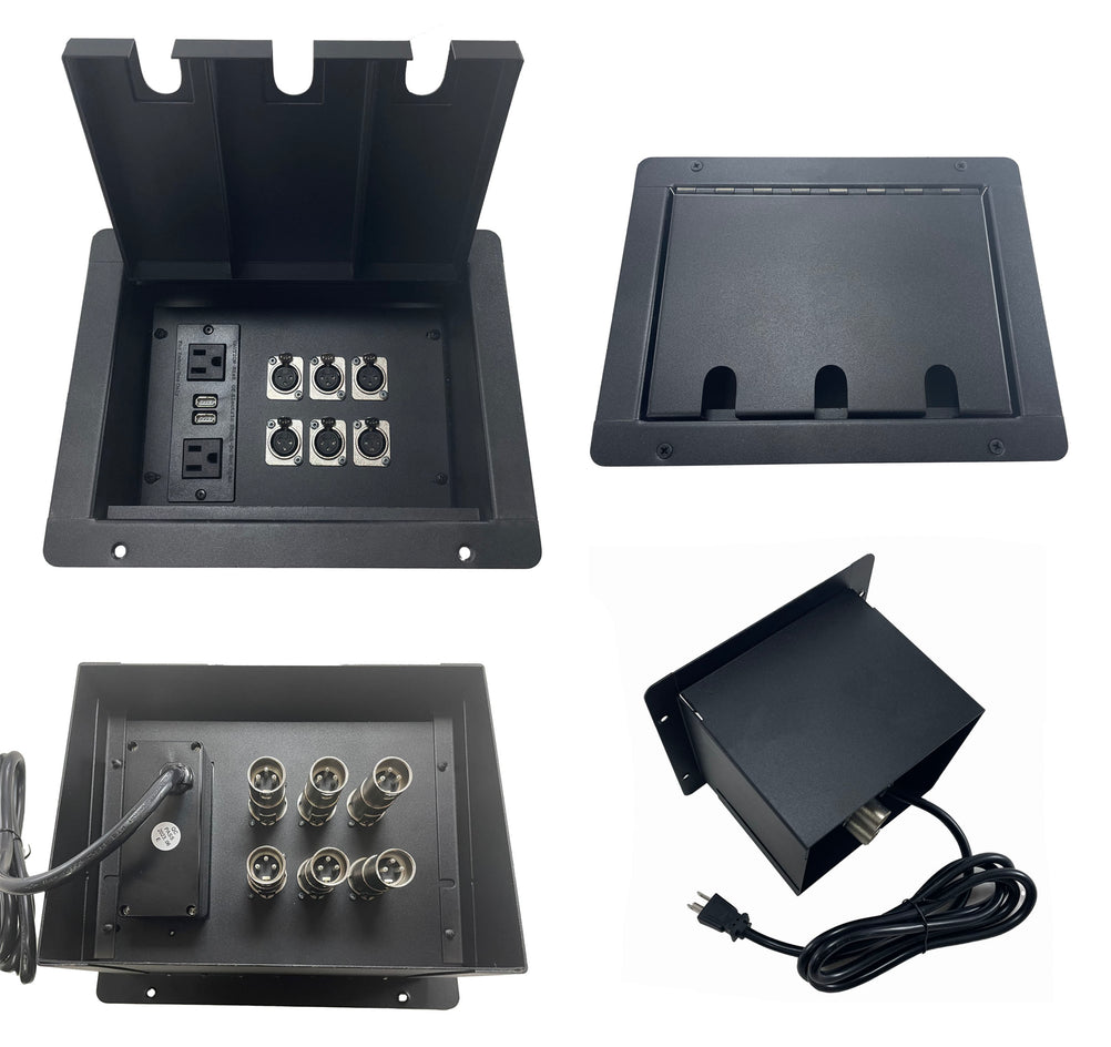 PROCRAFT LARGE 3 HOLE LID FEED-THRU RECESSED Stage Pocket/Floor Box w/