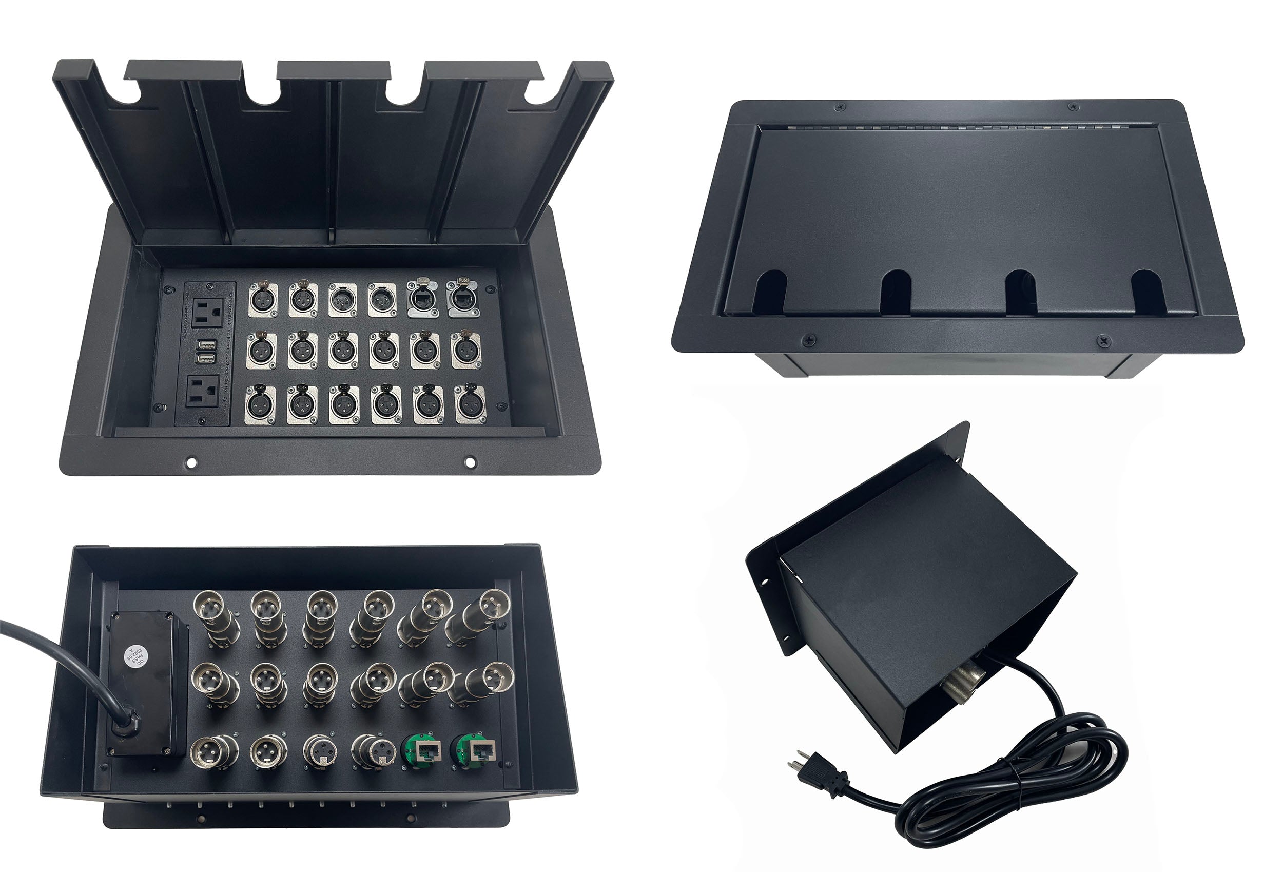 PROCRAFT JUMBO 4 HOLE LID FEED-THRU RECESSED Stage Pocket/Floor Box w/