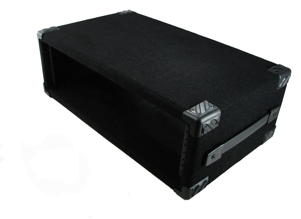 PROCRAFT 3U 12" Deep Rack Case in Black Carpet Wrap - Side Handle w/ R