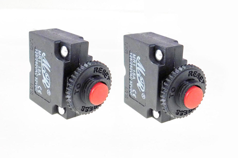 (2 PACK) PROCRAFT MR1-15A 15A Panel Mount Circuit Breaker / Overload P